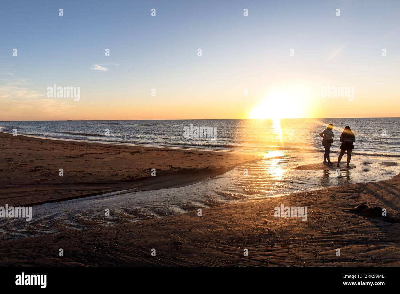 a tidal flat channel at the beach in Oostkapelle on the peninsula ...