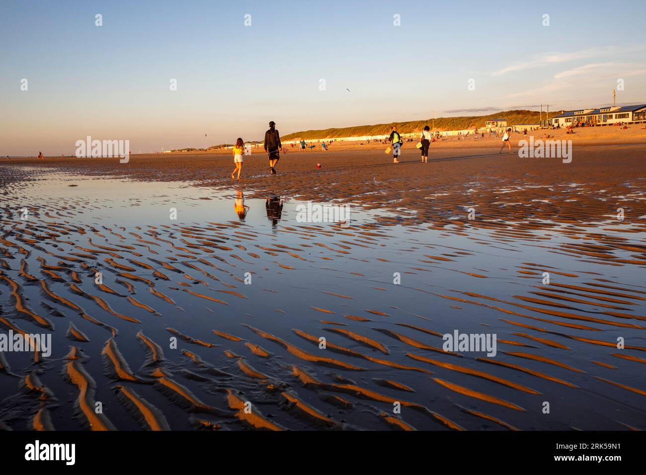 a tidal flat channel at the beach in Oostkapelle on the peninsula ...