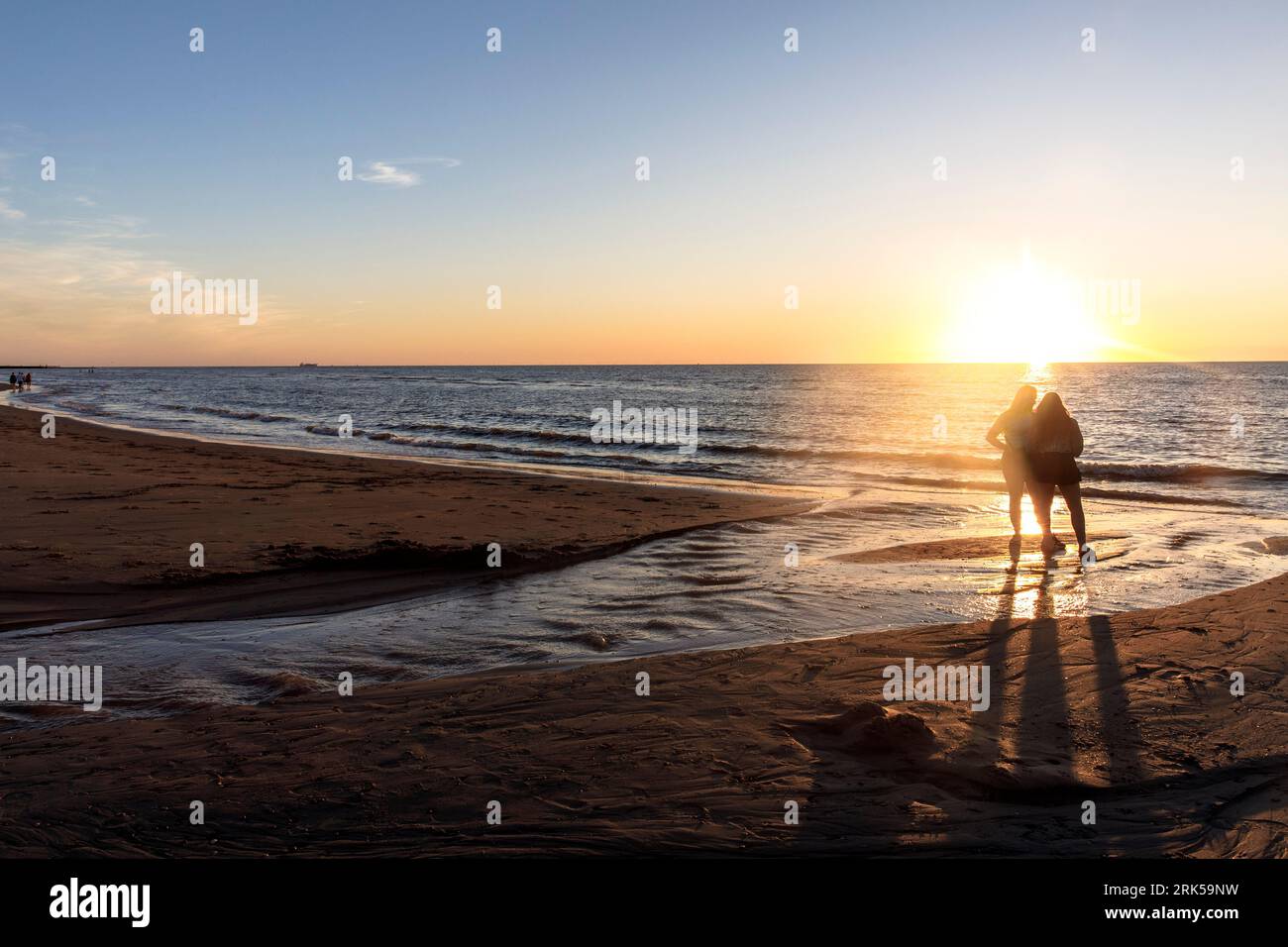a tidal flat channel at the beach in Oostkapelle on the peninsula ...