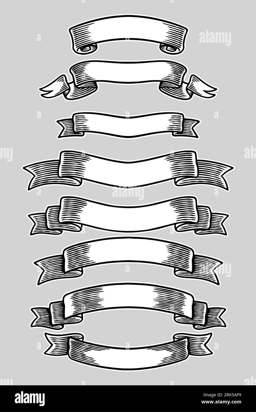 Illustration paper title scroll Black and White Stock Photos & Images ...