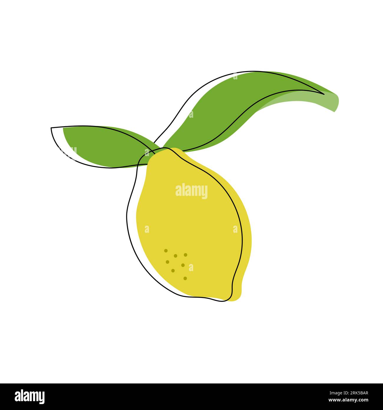 Lemon hand drawn. Abstract shape fruit inspiration. Vector illustration ...