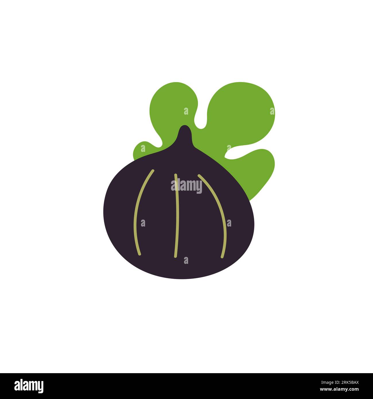 Fig hand drawn. Abstract shape fruit inspiration. Vector illustration ...