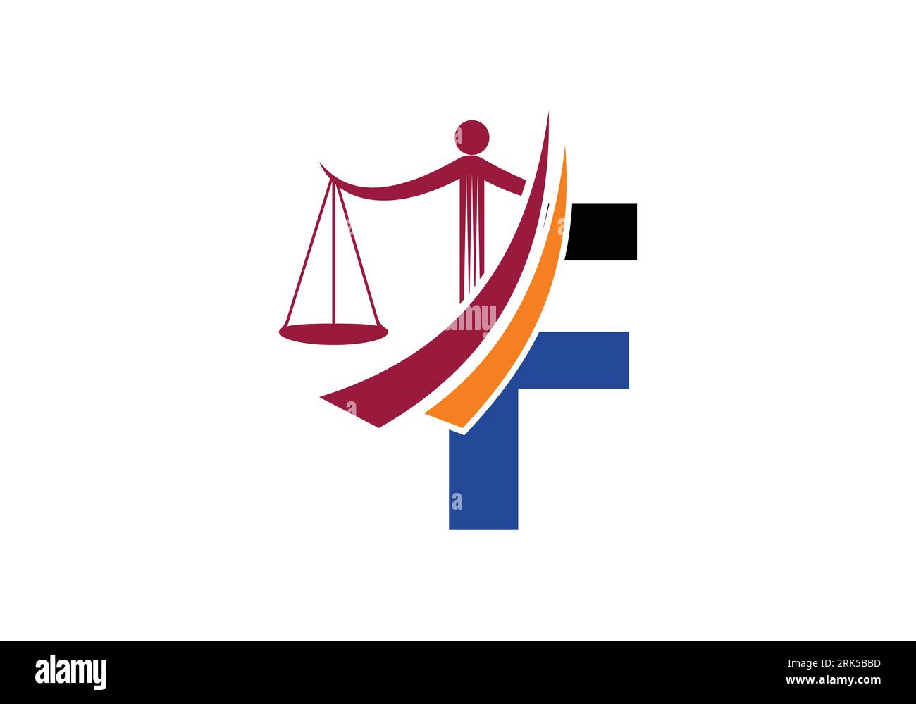 Initial F monogram alphabet with law scale sign symbol. Lawyer And ...