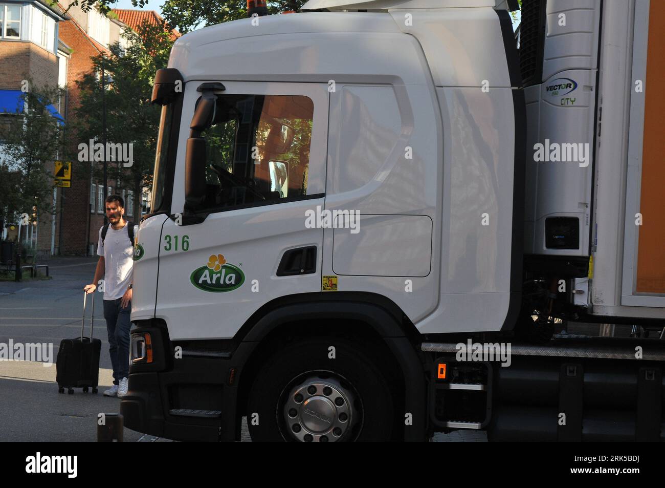 Kastrup/Copenhagen/Denmark/24 August 2023/Arla milk products delivery ...