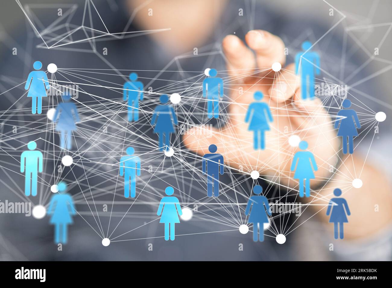 A person representing network connections, demonstrating the power of ...