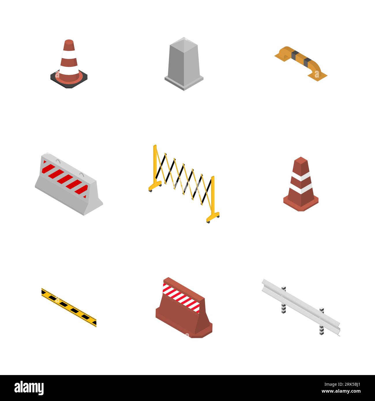 Under construction design elements. Set of different signs road repairs ...