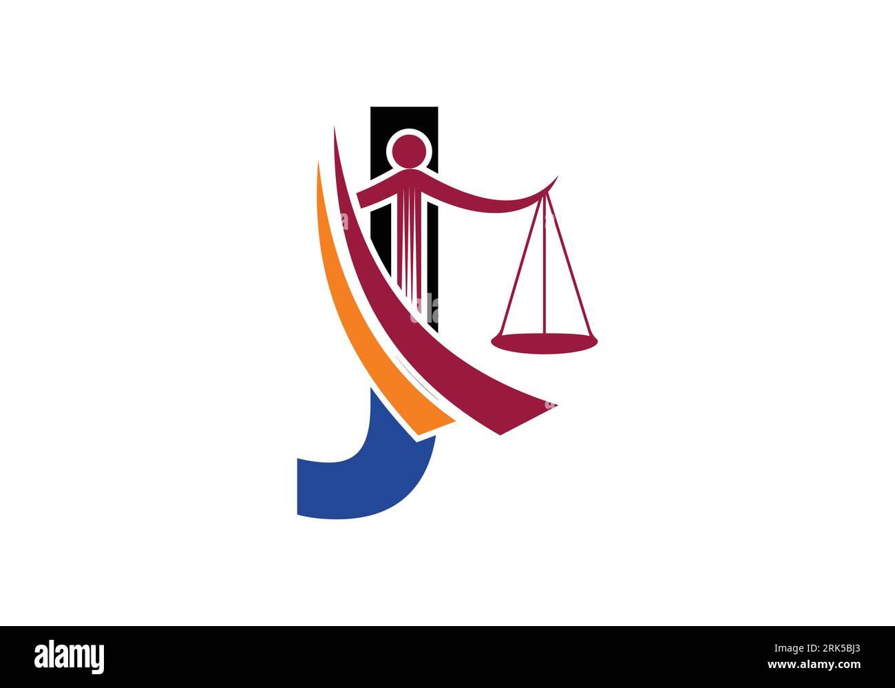 Initial J monogram alphabet with law scale sign symbol. Lawyer And ...