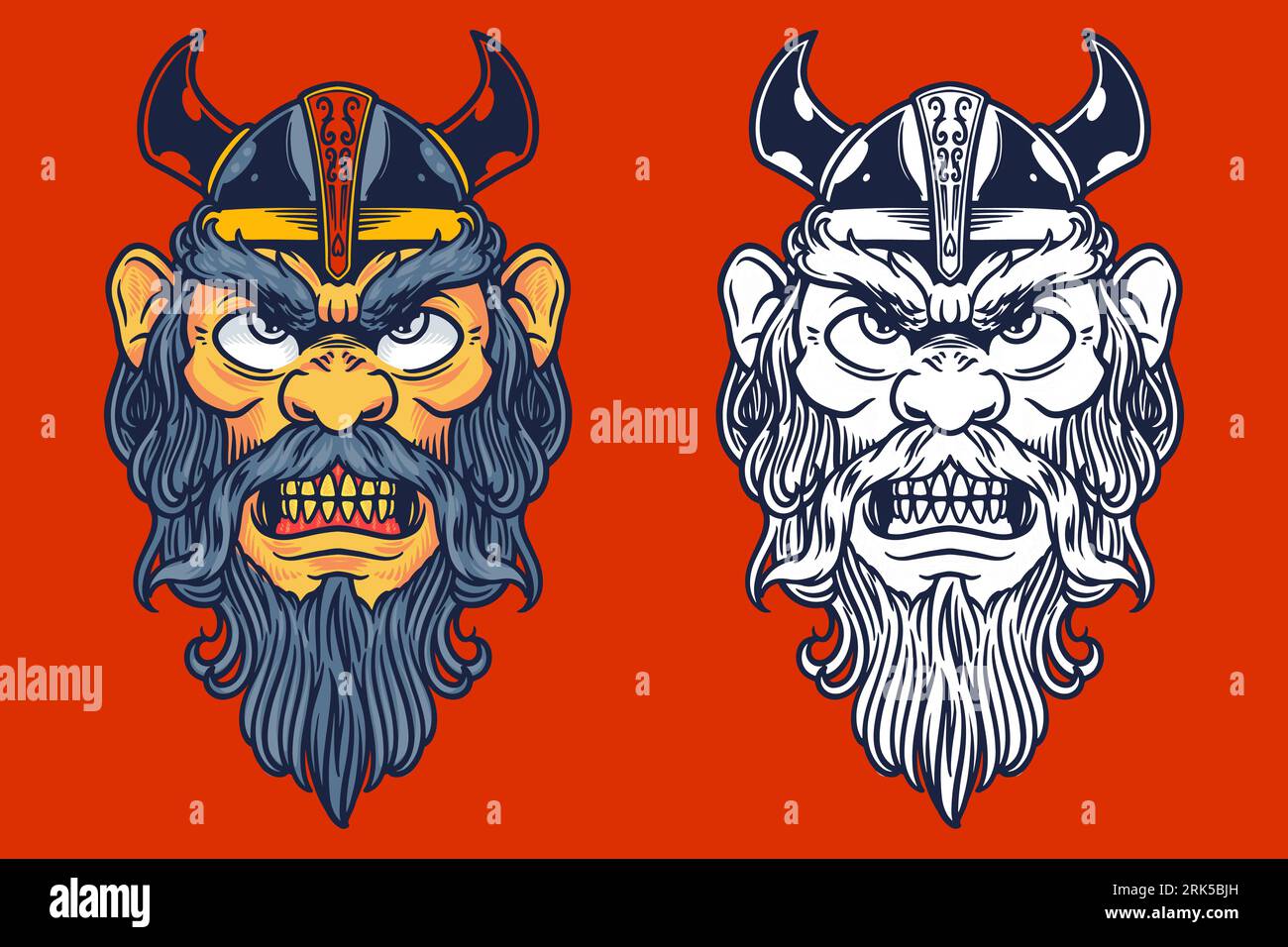 viking head mascot vector illustration cartoon style Stock Vector Image ...