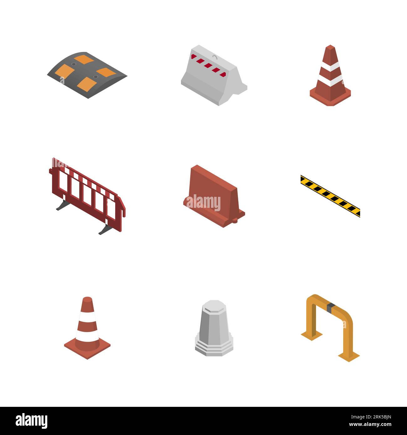 Concrete safety barrier construction Stock Vector Images - Alamy