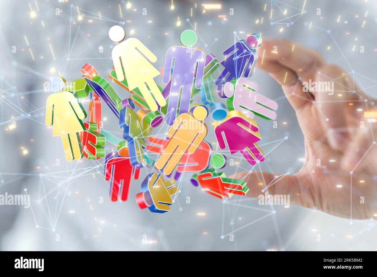 A person representing network connections, demonstrating the power of ...