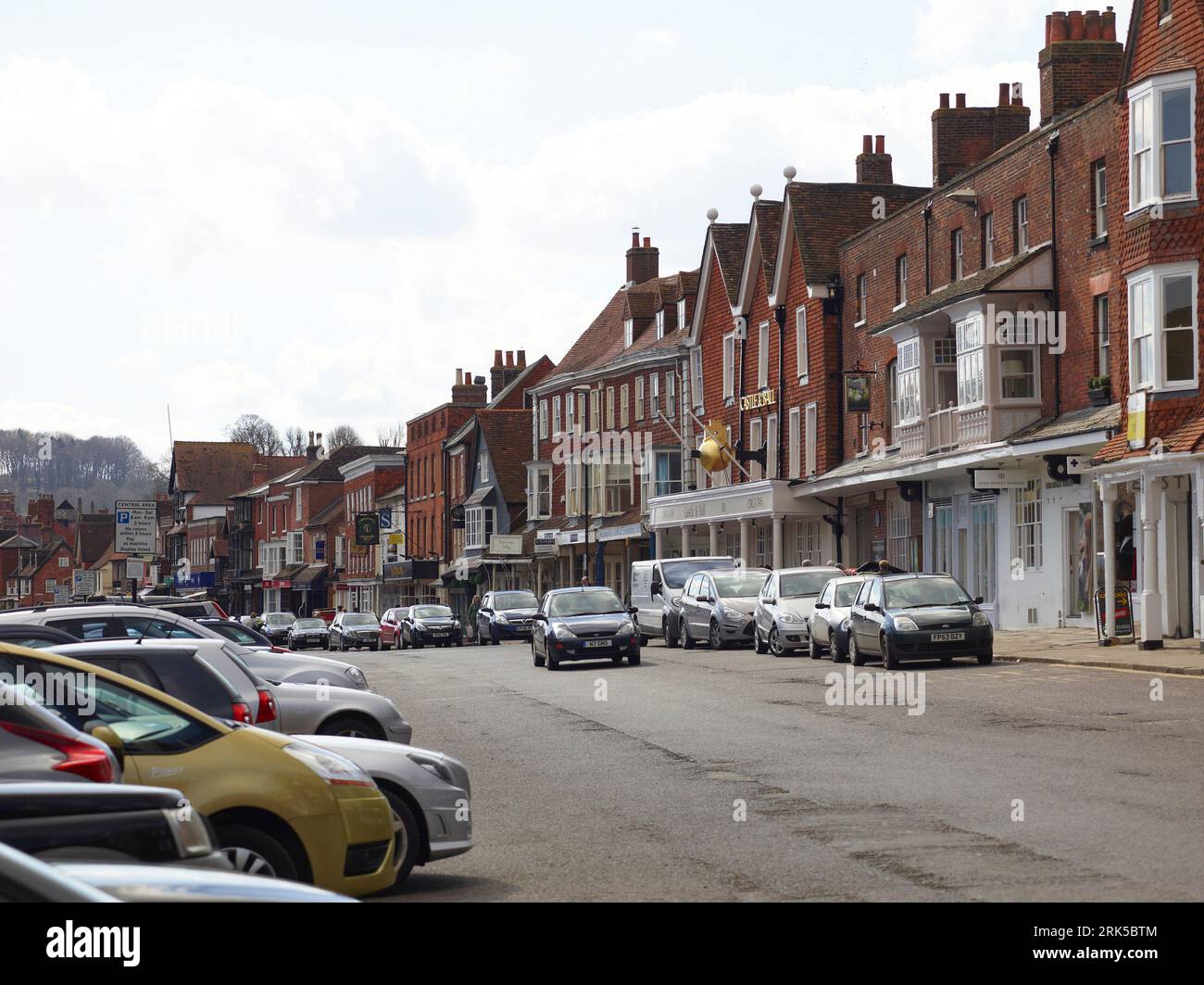 High street scene in Marlborough Wiltshire, southern England, UK Stock ...