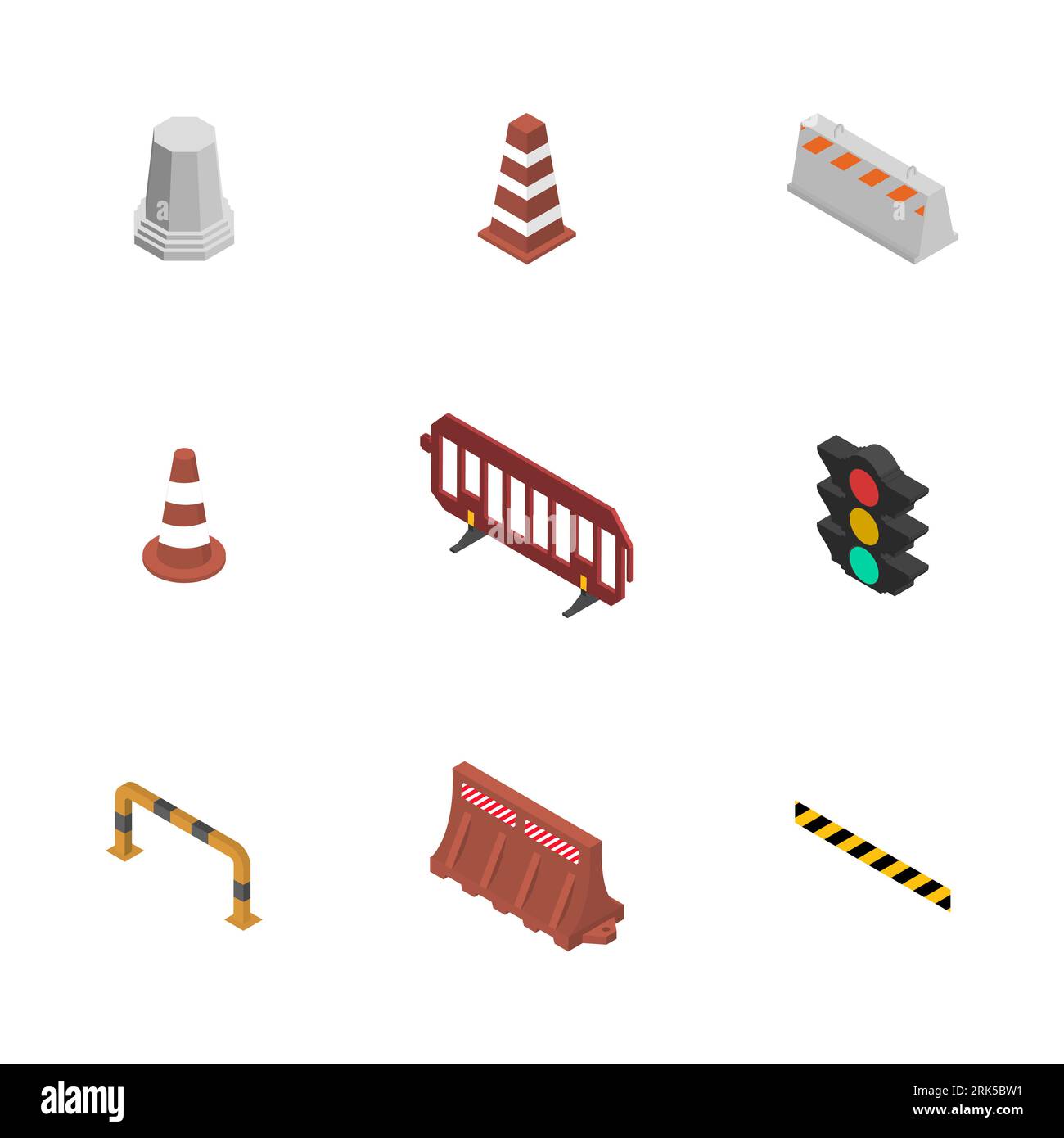 Under construction design elements. Set of different signs road repairs ...