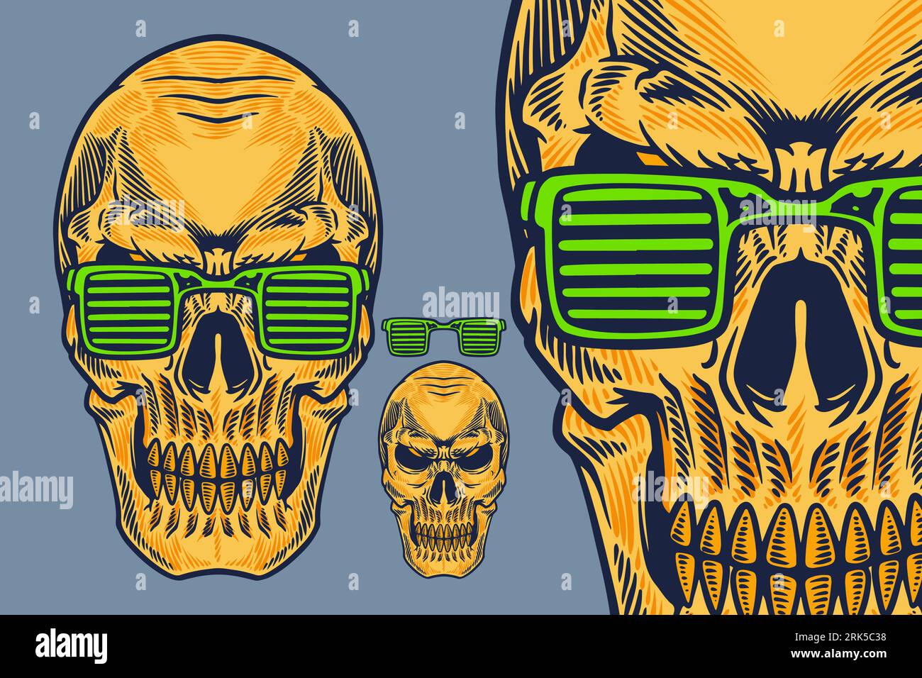 Skull with glasses Stock Vector Images - Alamy