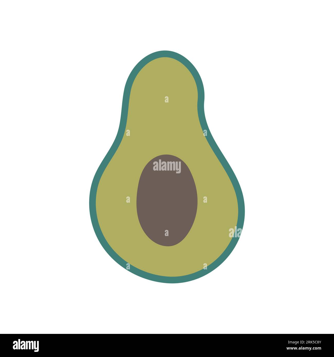 Avocado hand drawn. Abstract shape fruit inspiration. Vector ...
