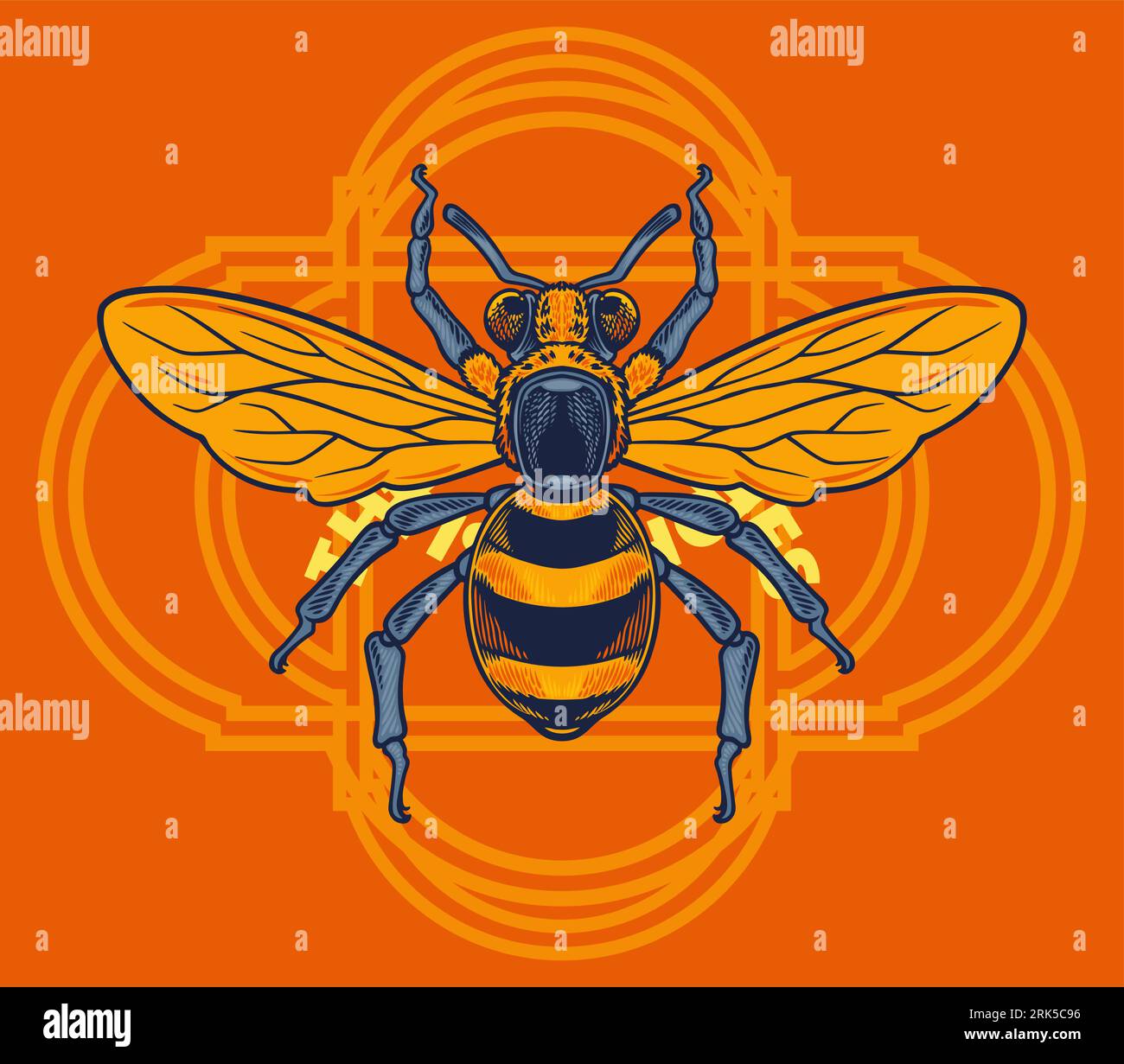 wasp mascot poster vector illustration cartoon style Stock Vector Image ...