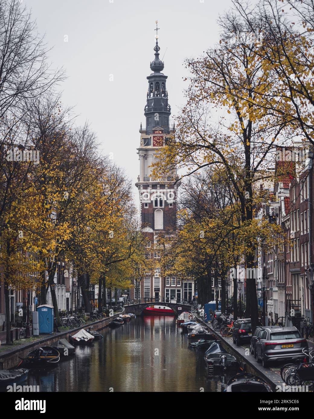 Amsterdam, Netherlands - November 27 2022: A famous view of the ...