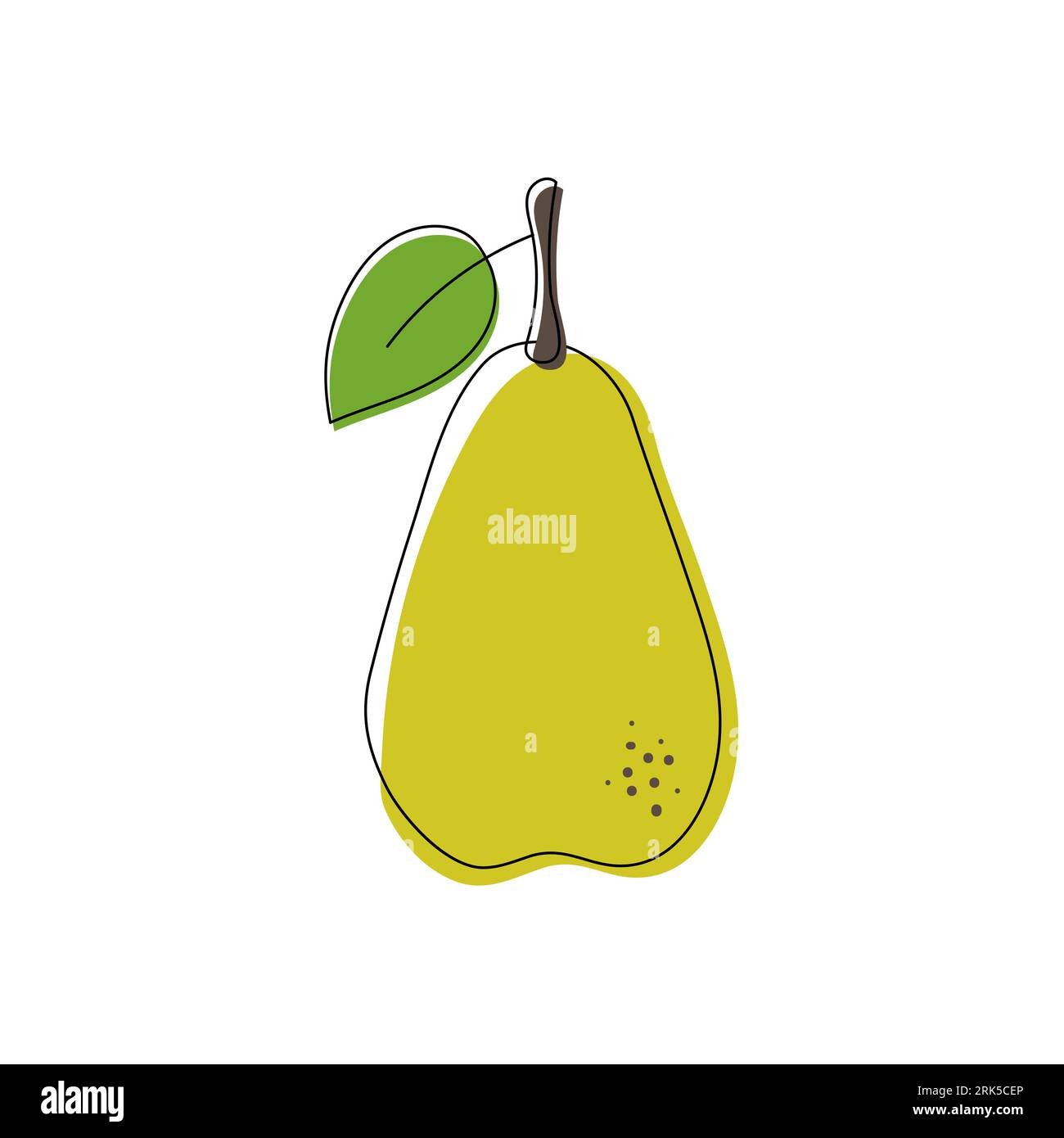 Pear hand drawn. Abstract shape fruit inspiration. Vector illustration ...