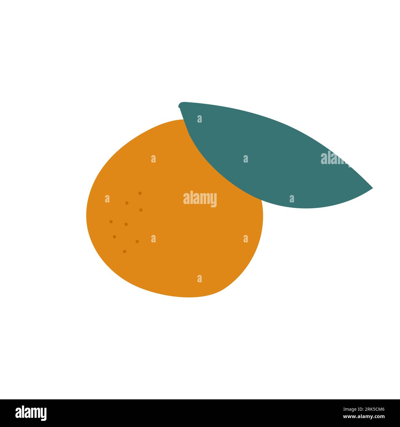 Tangerine hand drawn. Abstract shape fruit inspiration. Vector ...