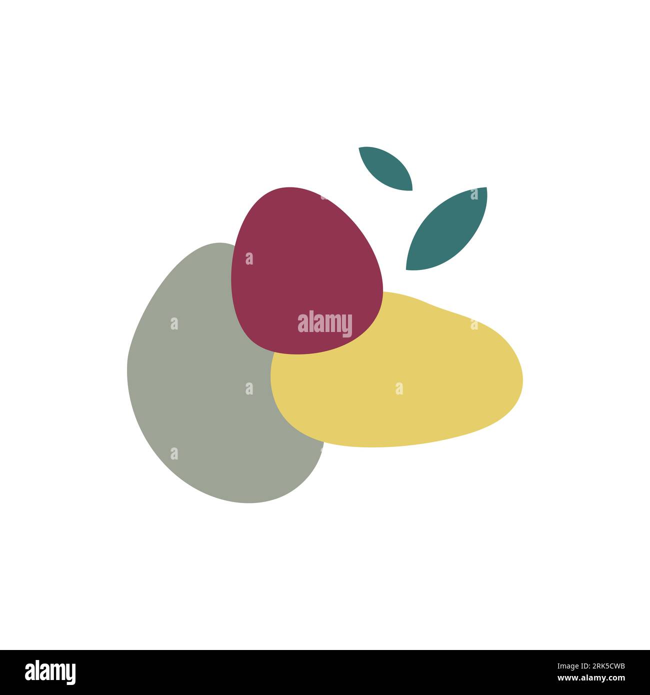 Abstract shapes fruit inspiration. Hand drawn organic shapes. Vector ...