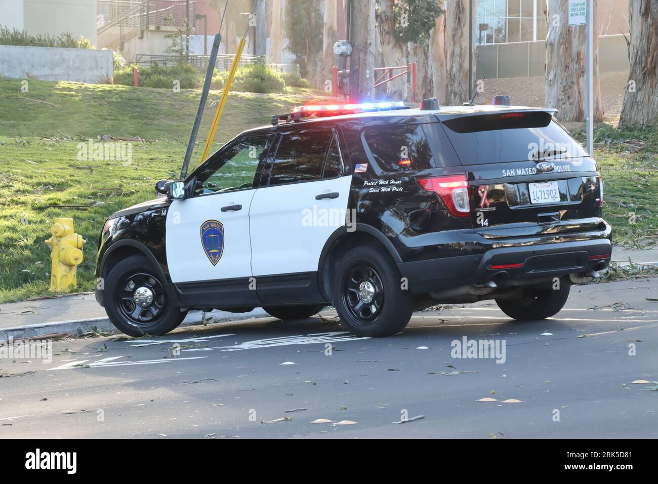 A modern police car parked on a city street Stock Photo - Alamy