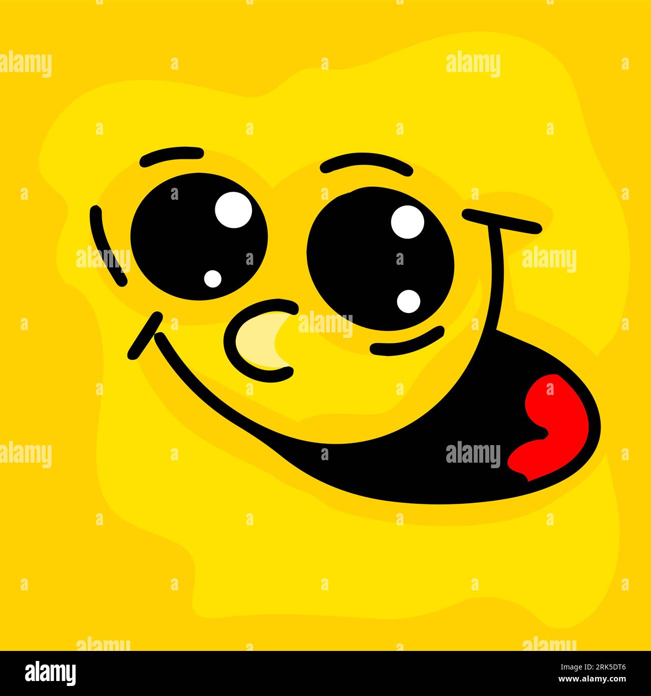 Yellow cheerful face. Vector illustration Stock Vector Image & Art - Alamy
