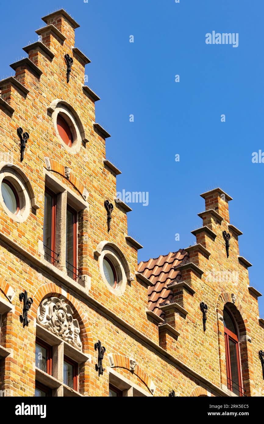 historic buildings with stepped gables in bruges Stock Photo - Alamy