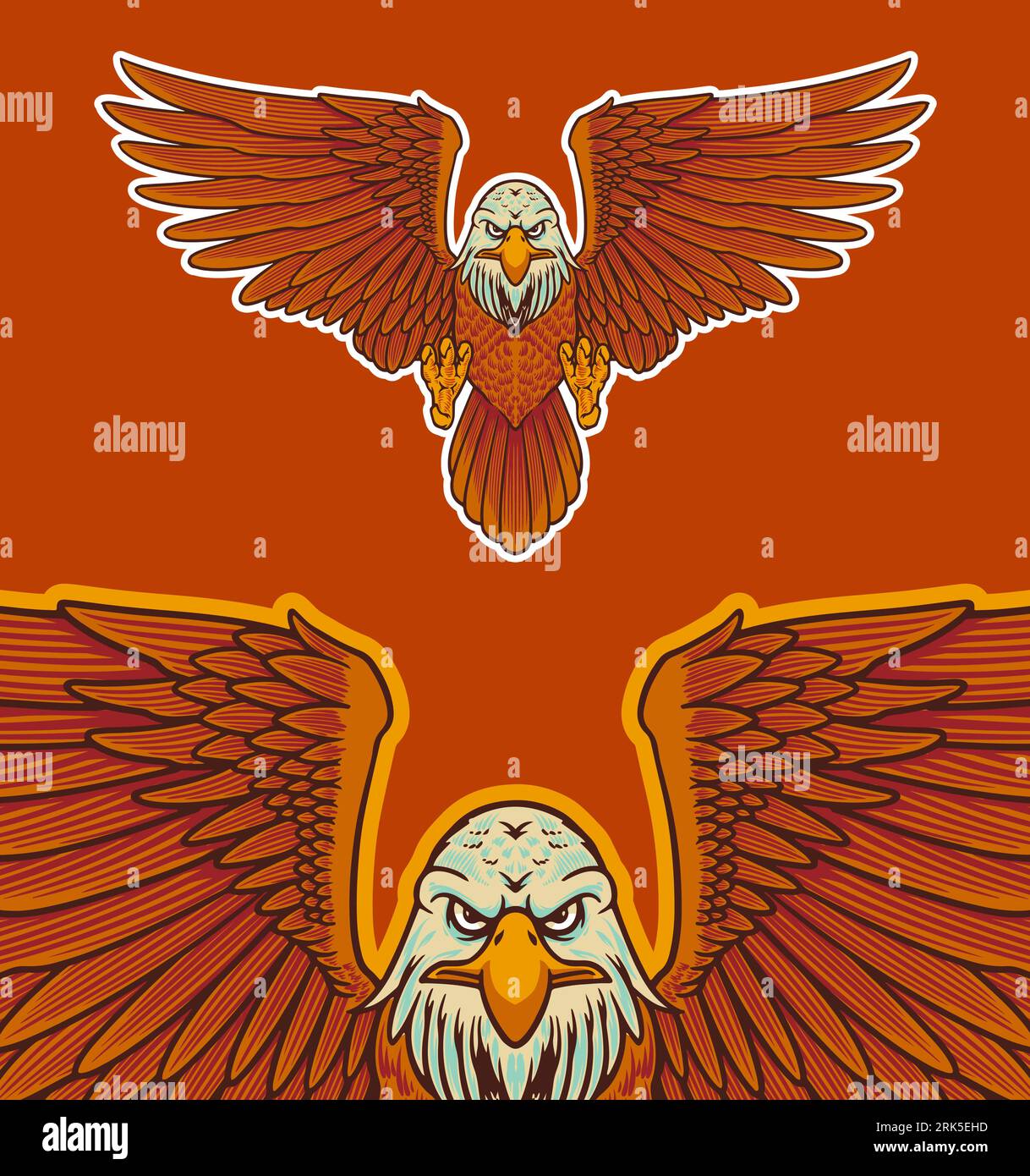 eagle mascot vector illustration cartoon style Stock Vector Image & Art ...