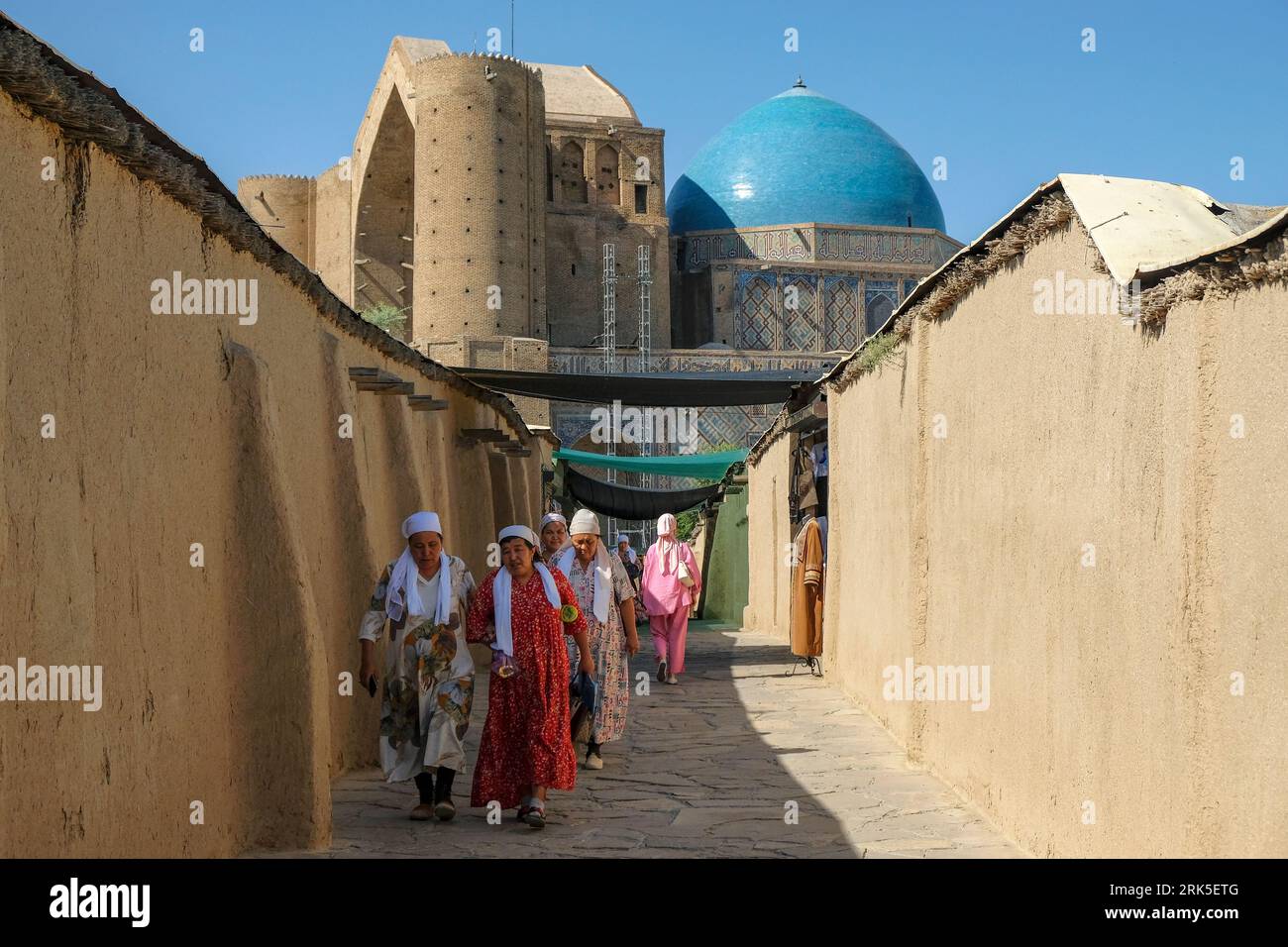 Turkestan, Kazakhstan - August 23, 2023: Pilgrims in the Mausoleum of ...