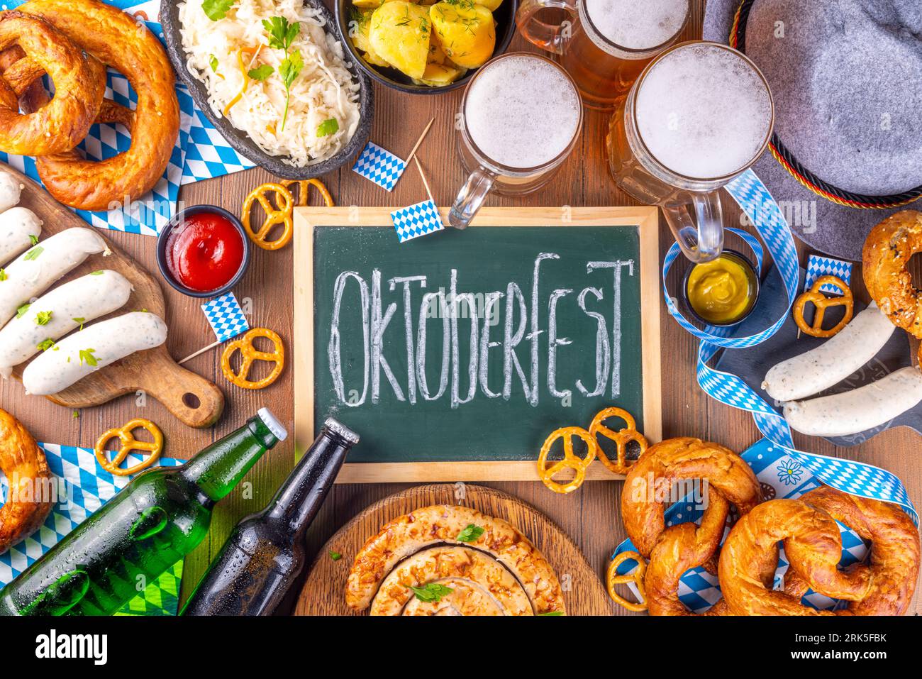 Oktoberfest munich traditional festival menu foods - bavarian sausages ...