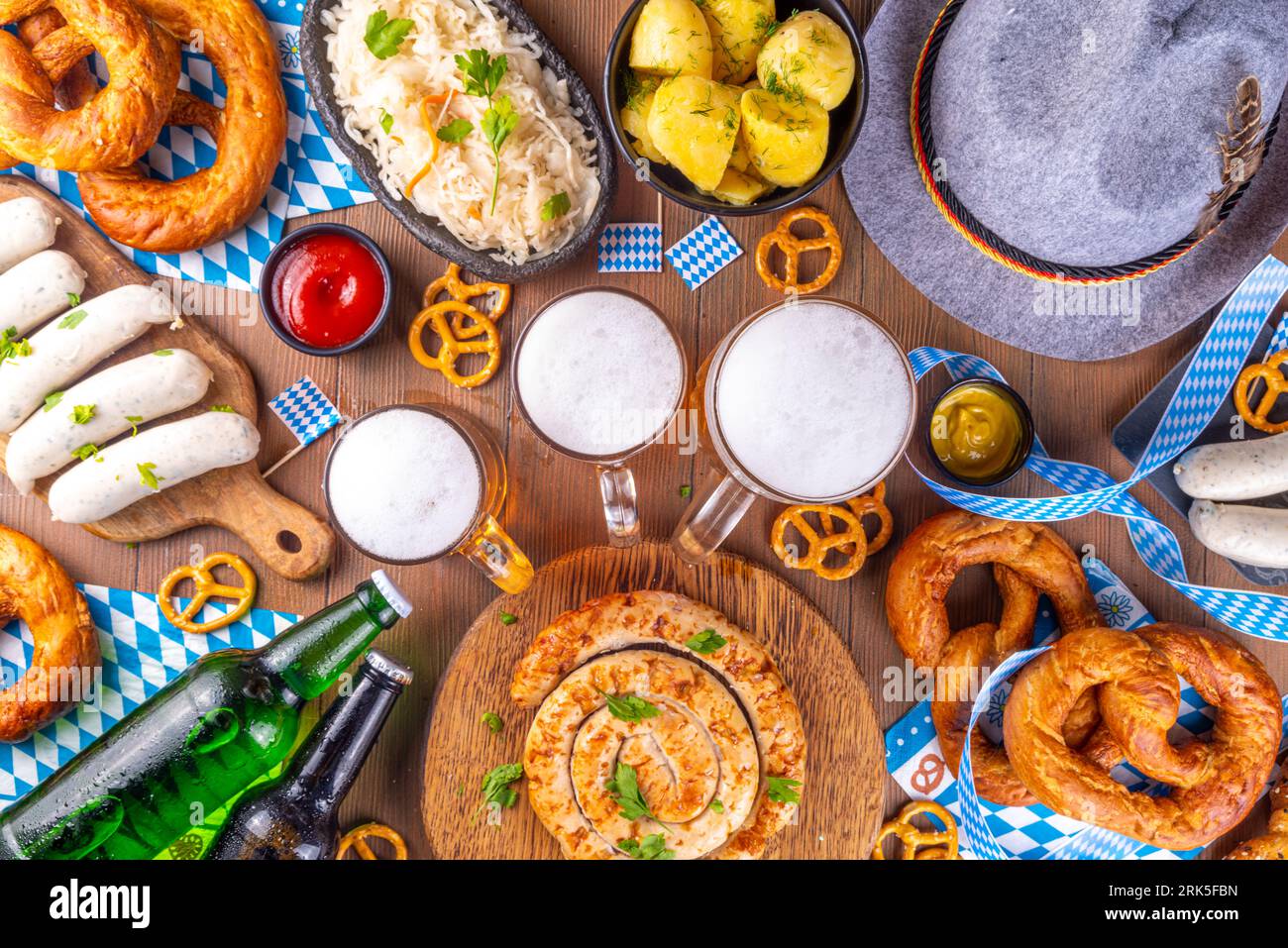 Oktoberfest munich traditional festival menu foods - bavarian sausages ...