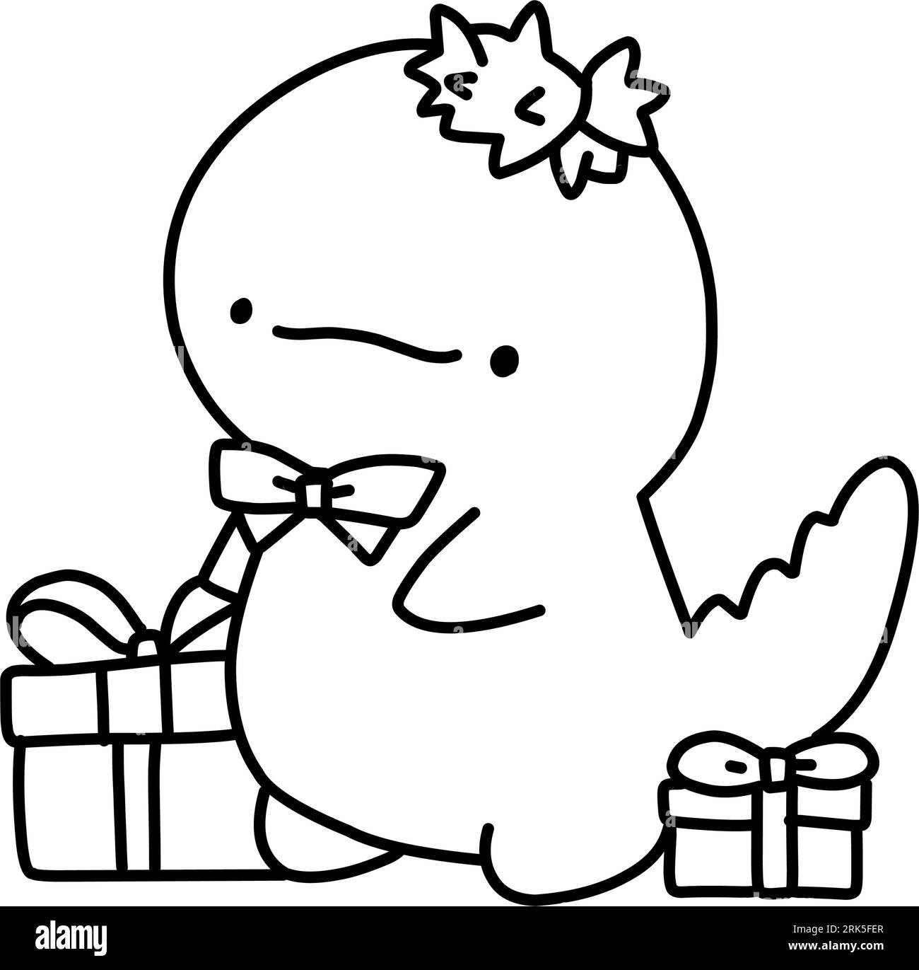 Little cute kawaii dragon coloring page for kids winter new year dragon ...
