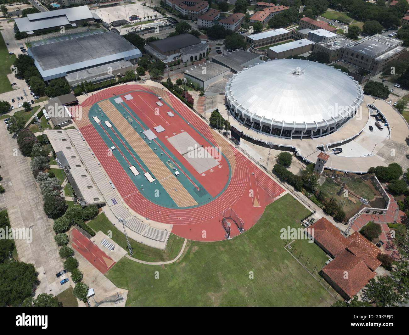 An aerial view of the LSU Alex Box Baseball Stadium in Baton Rouge ...
