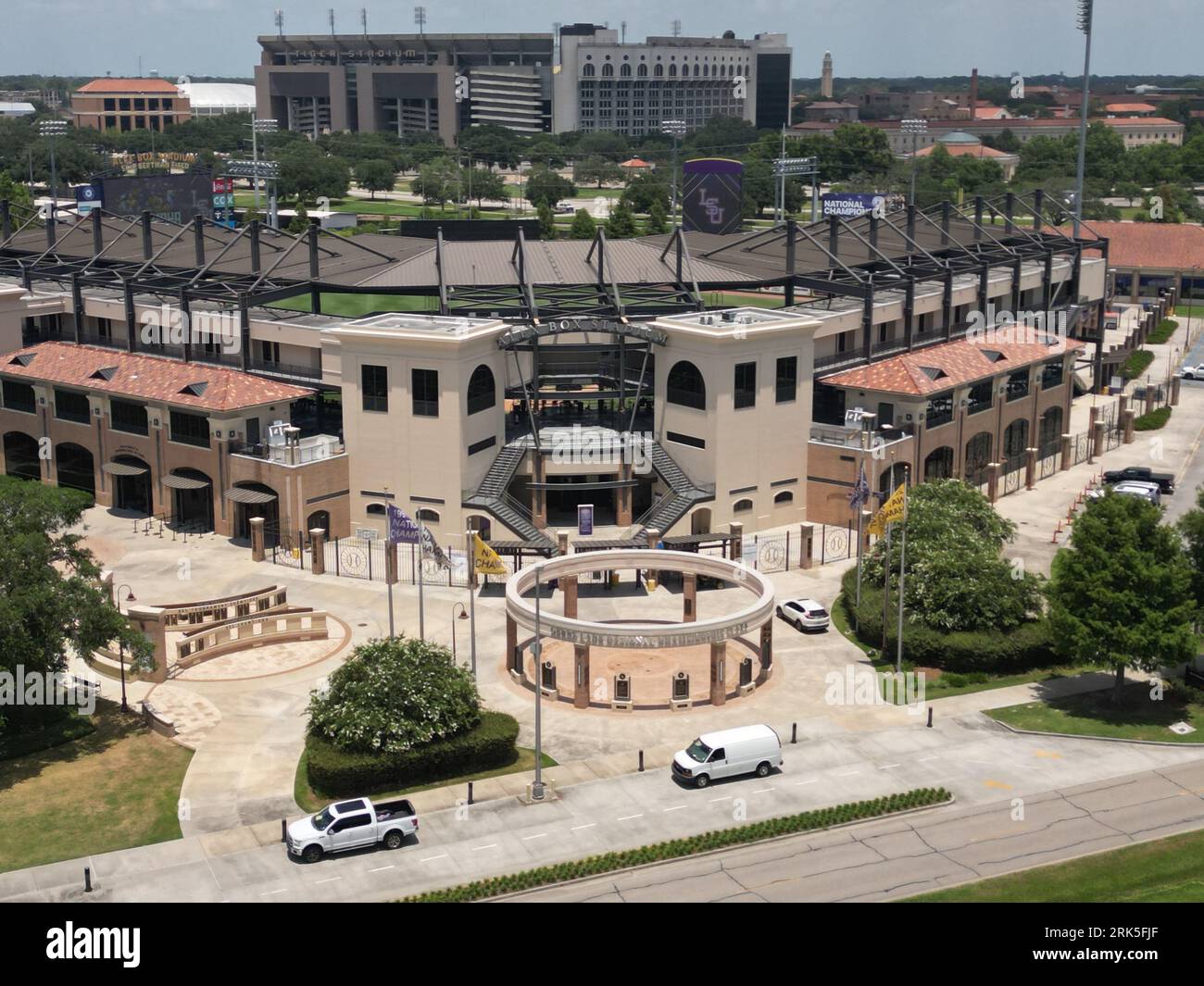 An aerial view of the LSU Alex Box Baseball Stadium in Baton Rouge ...