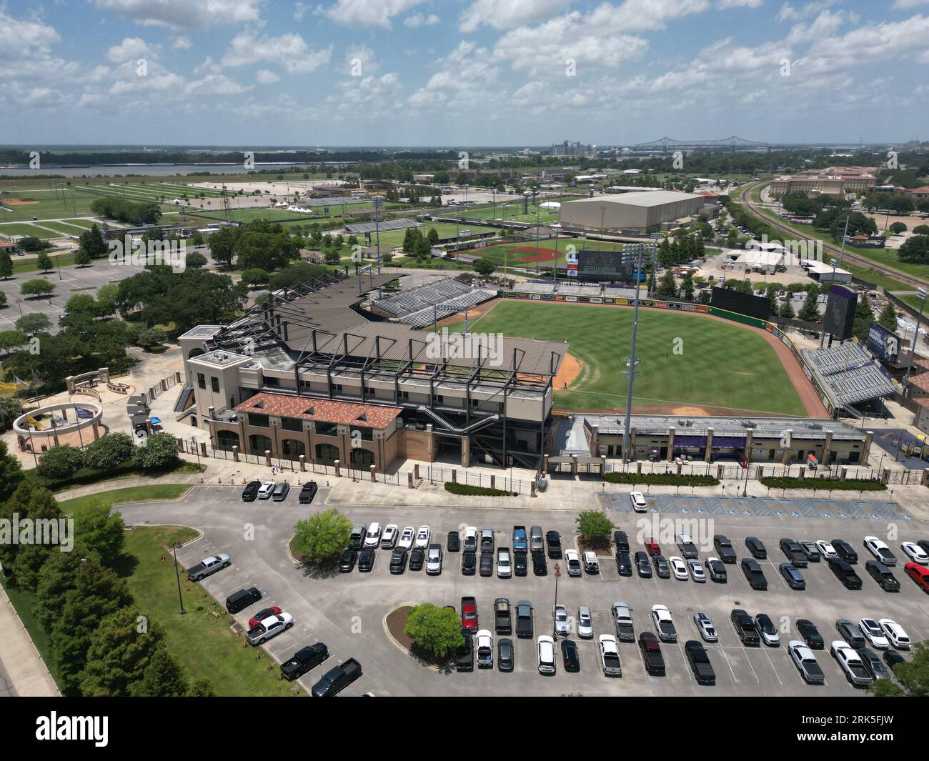 An aerial view of the LSU Alex Box Baseball Stadium in Baton Rouge ...