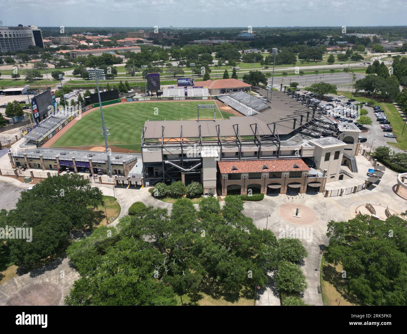 An aerial view of the LSU Alex Box Baseball Stadium in Baton Rouge ...