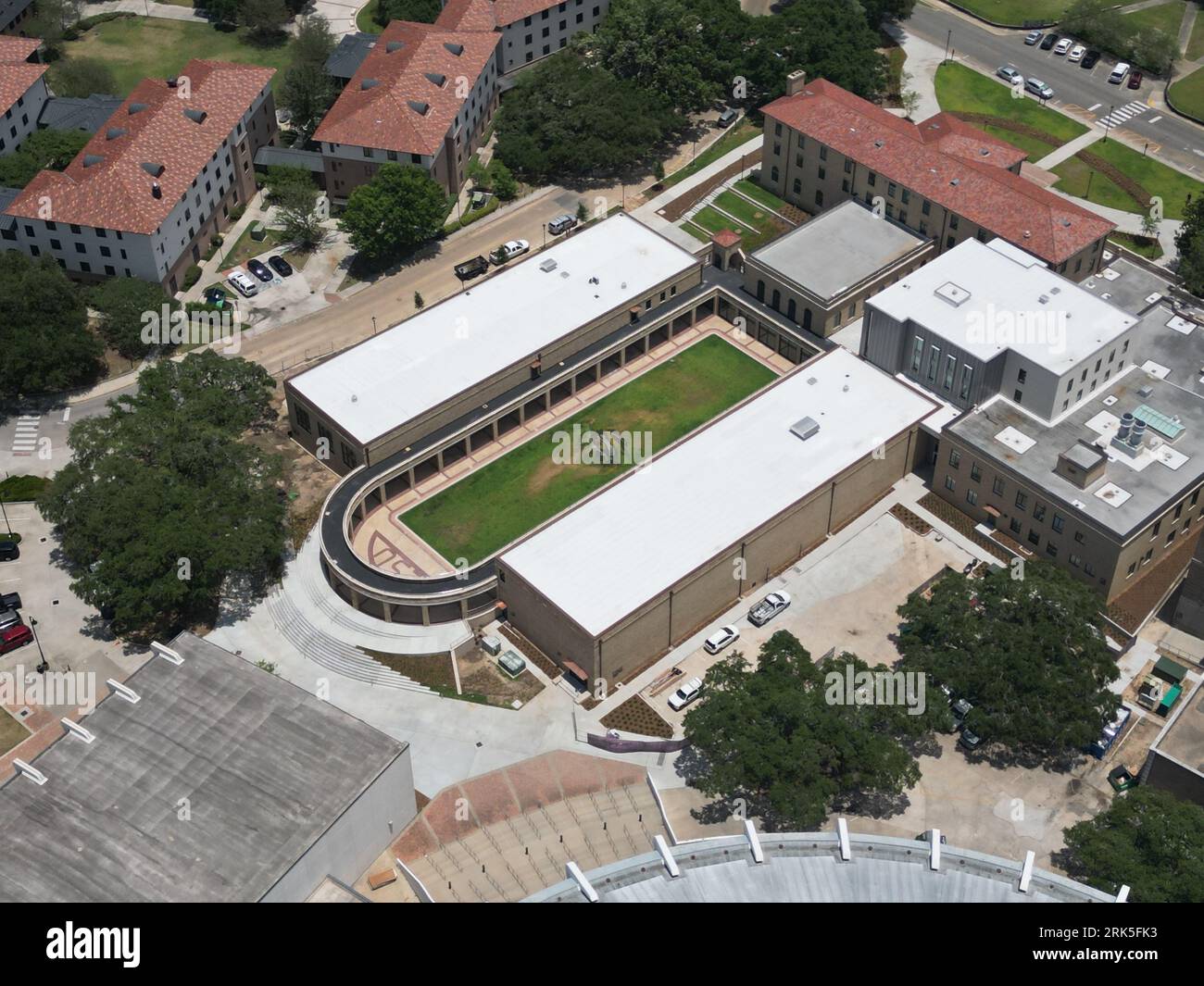 An aerial view of the Huey P Long Field HouseGymnasium in Baton Rouge ...