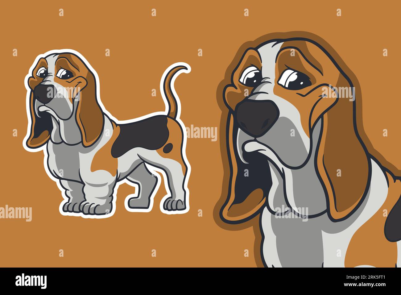 basset hound dog vector illustration cartoon style Stock Vector Image ...