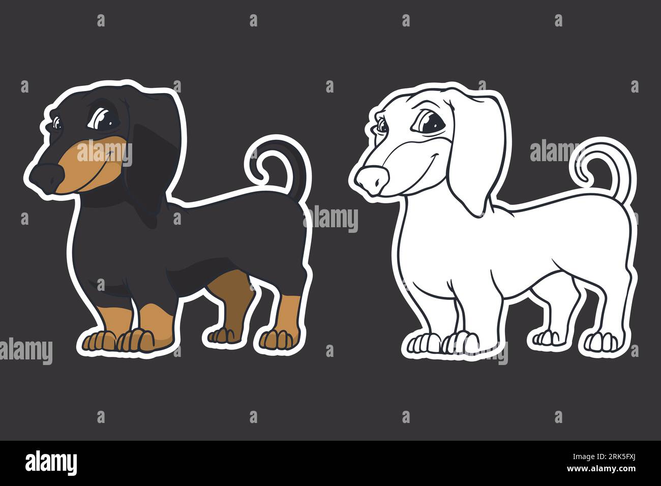 dachshund dog vector illustration cartoon style Stock Vector Image ...