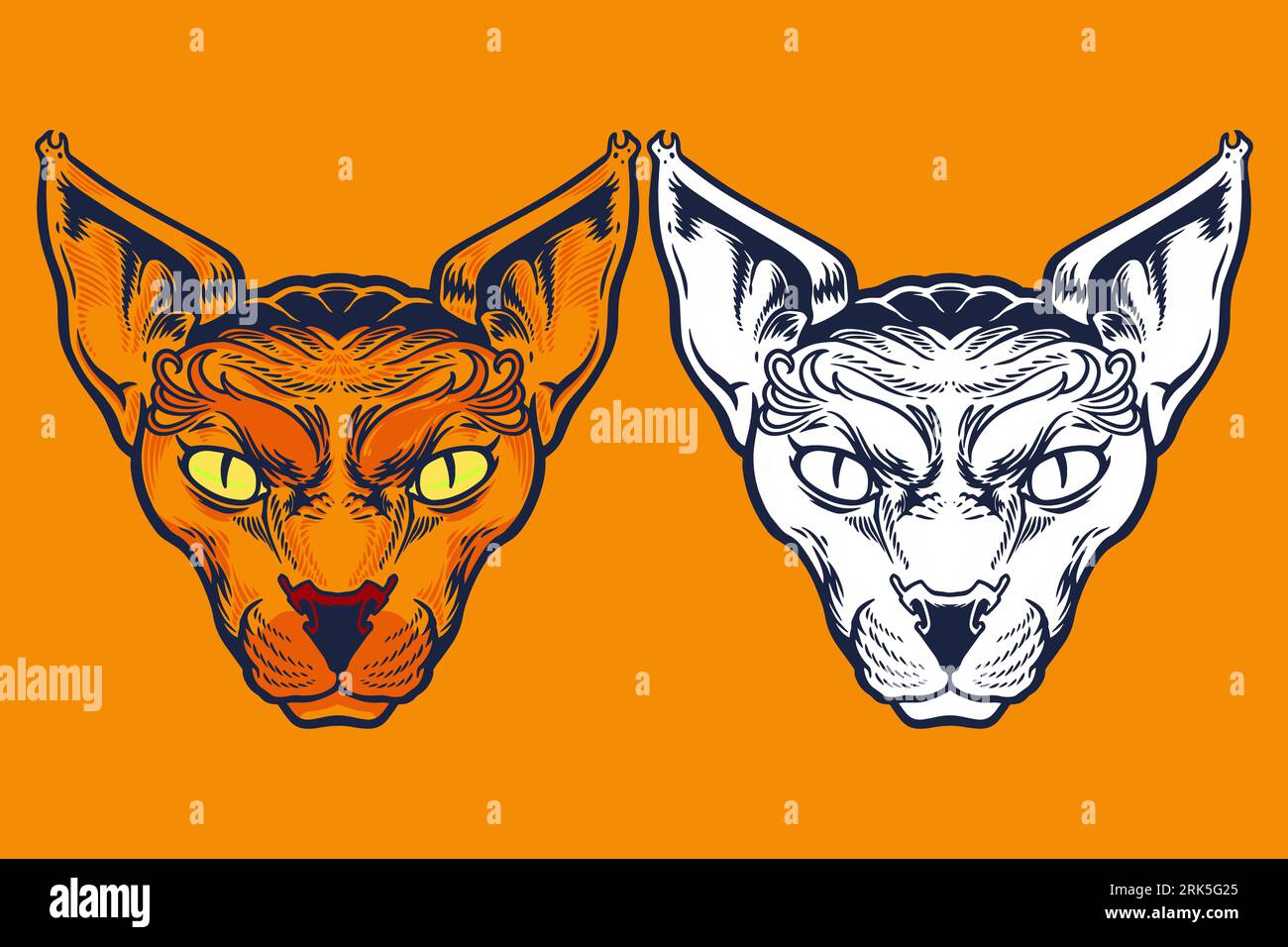 spinx cat head mascot vector illustration cartoon style Stock Vector ...