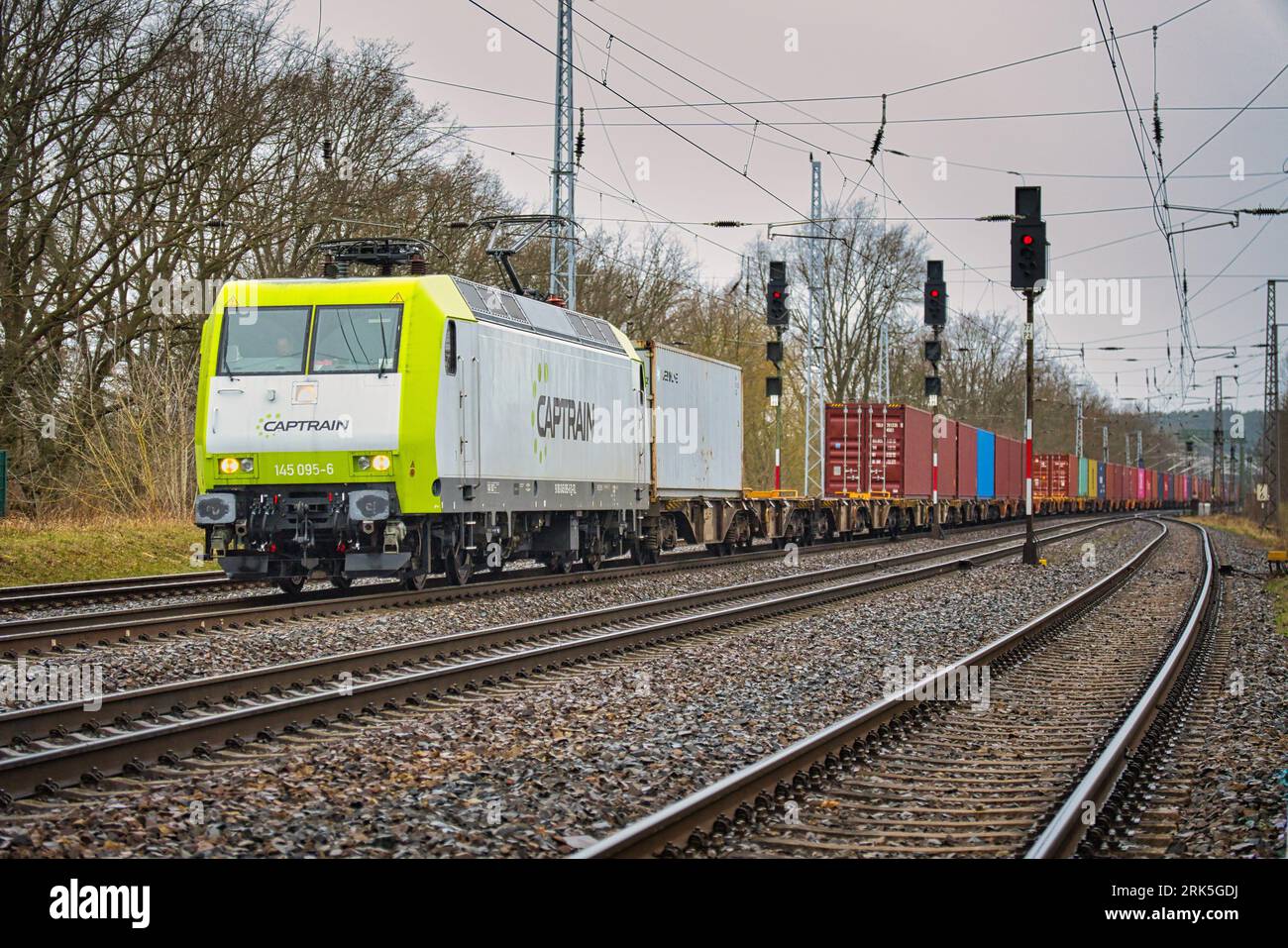 A train traveling through scenic German landscape Stock Photo - Alamy