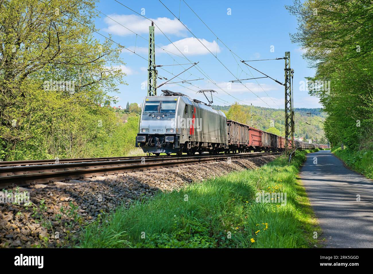 A train traveling through scenic German landscape Stock Photo - Alamy