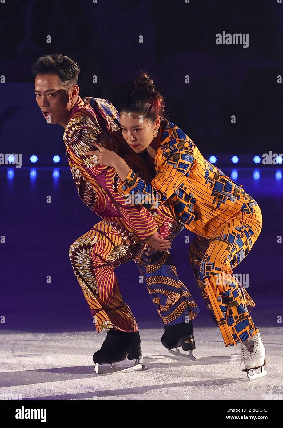 Daisuke Takahashi and Kana Muramoto of Japan perform during a rehearsal ...