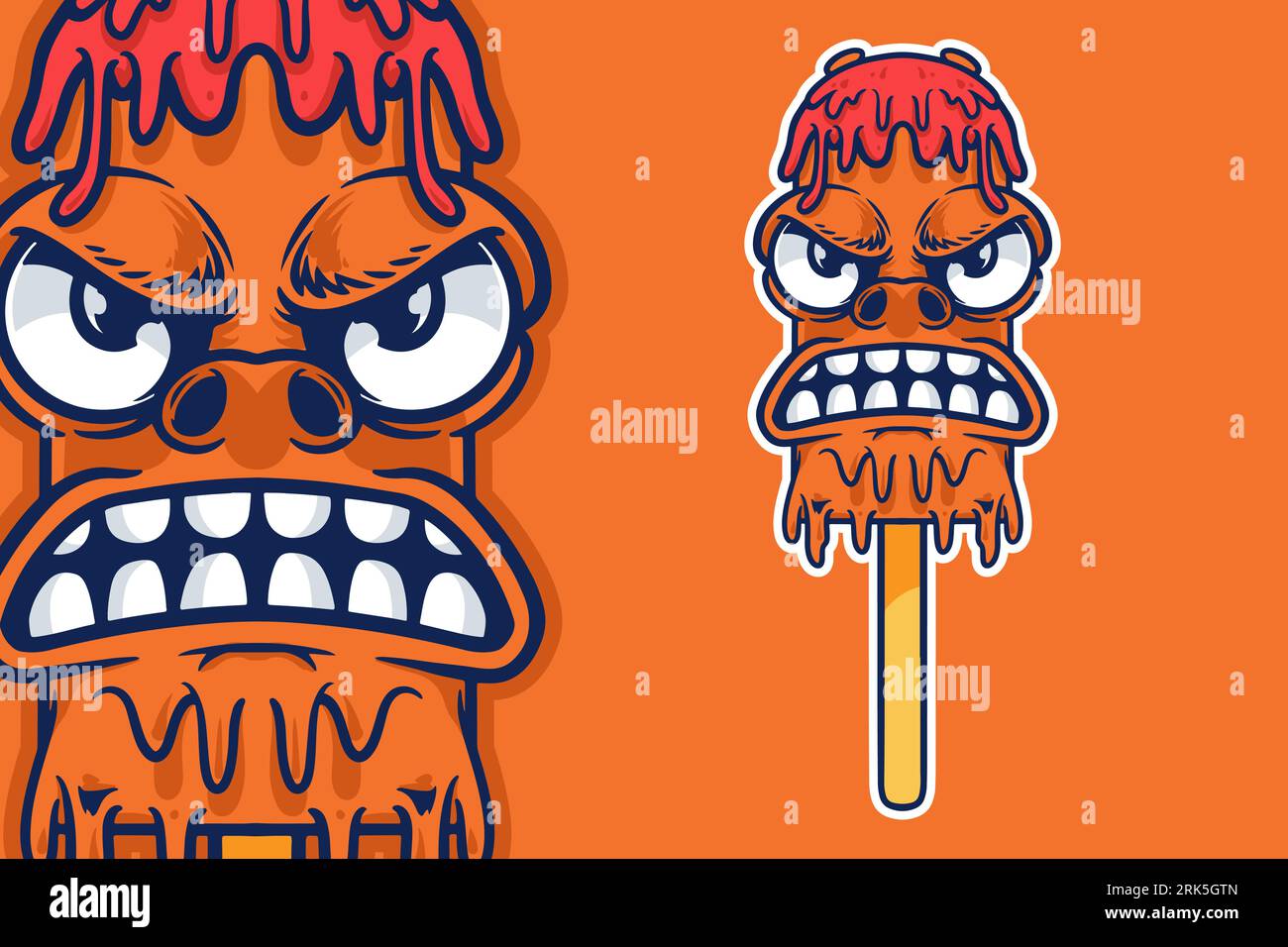 angry ice cream mascot vector illustration cartoon style Stock Vector ...