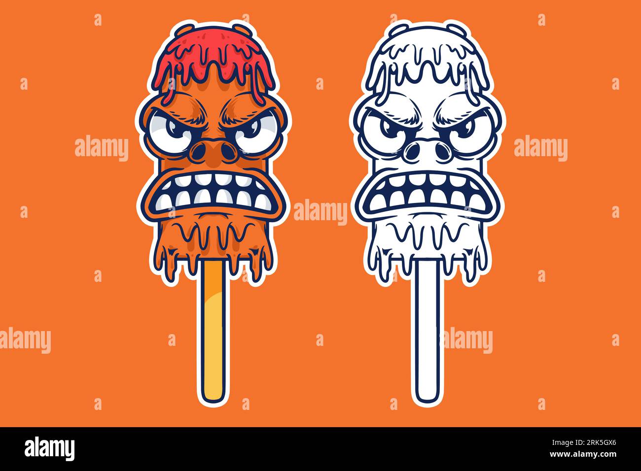 angry ice cream mascot vector illustration cartoon style Stock Vector ...