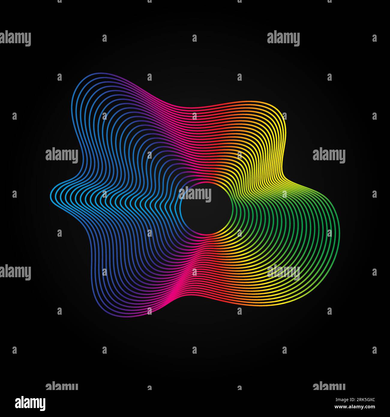 Voice music waves equalizer, Abstract wavy rainbow radio wave icon on ...