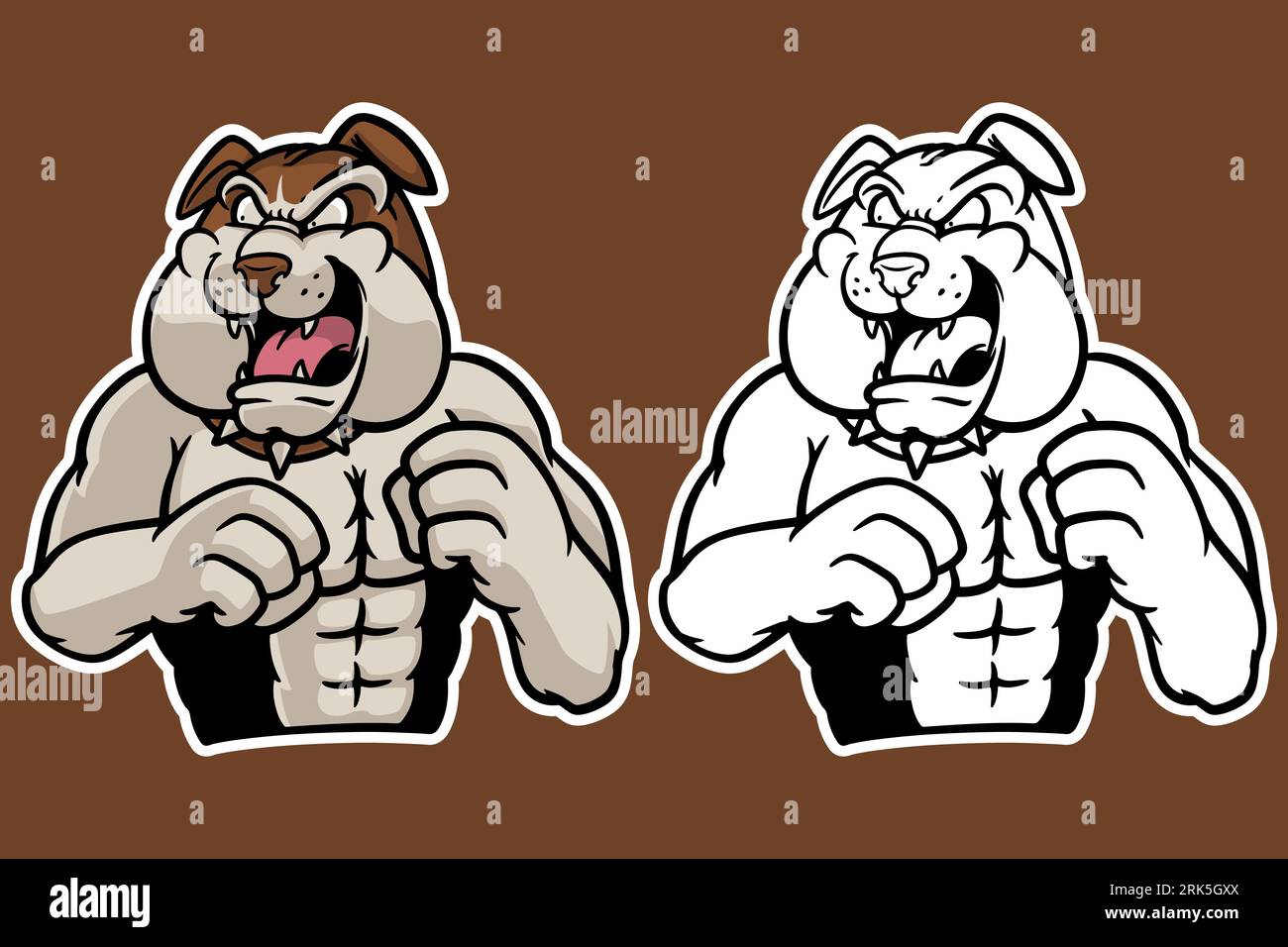 fighting bulldog mascot vector illustration cartoon style Stock Vector ...