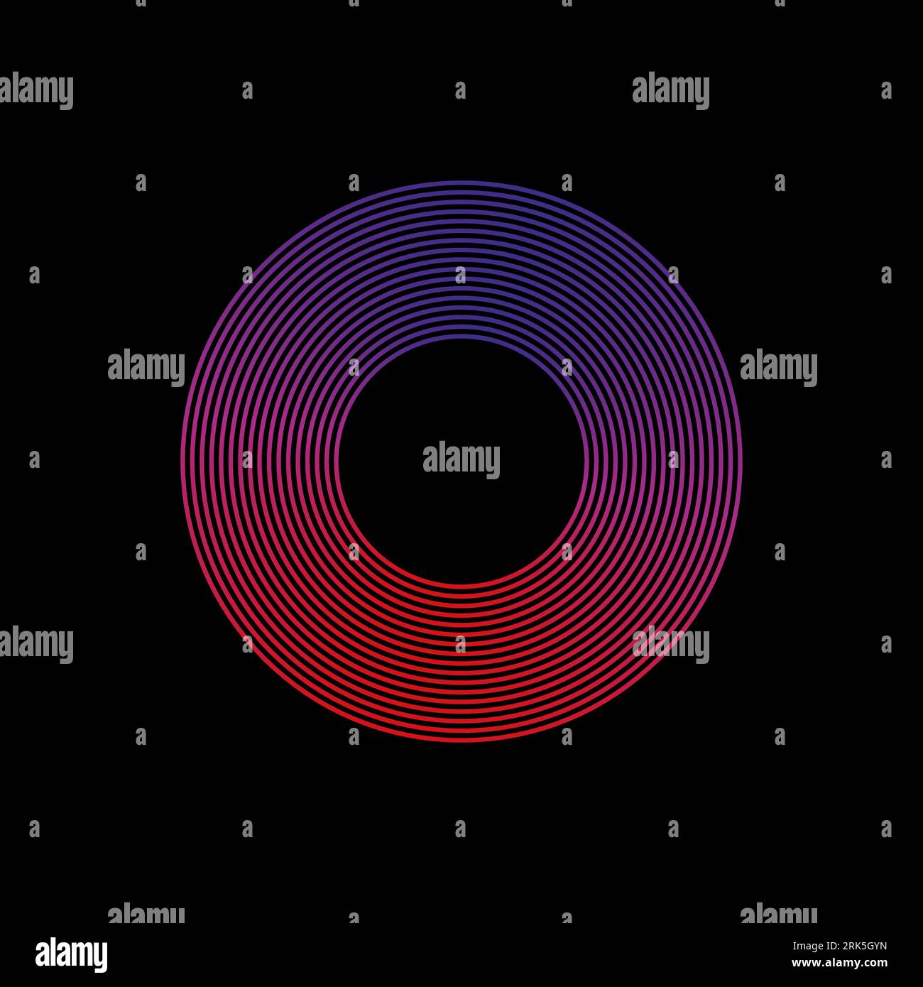 Circle of sound waves. Neon round music sound wave for equalizer. Radial sound wave curve with ...