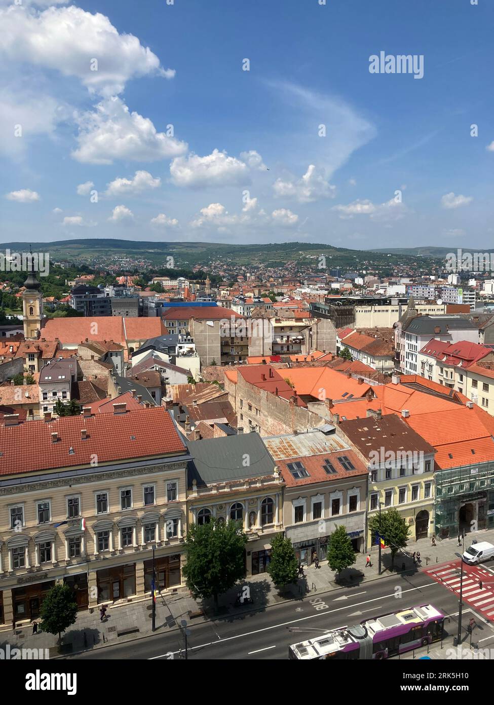 An aerial view of the picturesque Cluj Napoca in Romania, showcasing ...