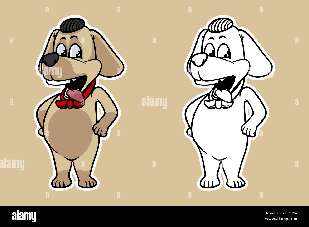 standing dog mascot vector illustration cartoon style Stock Vector ...