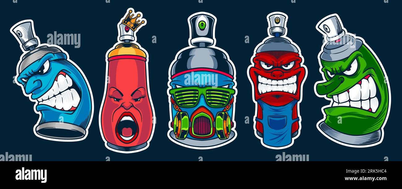 spray can graffiti mascot vector illustration Stock Vector Image & Art ...